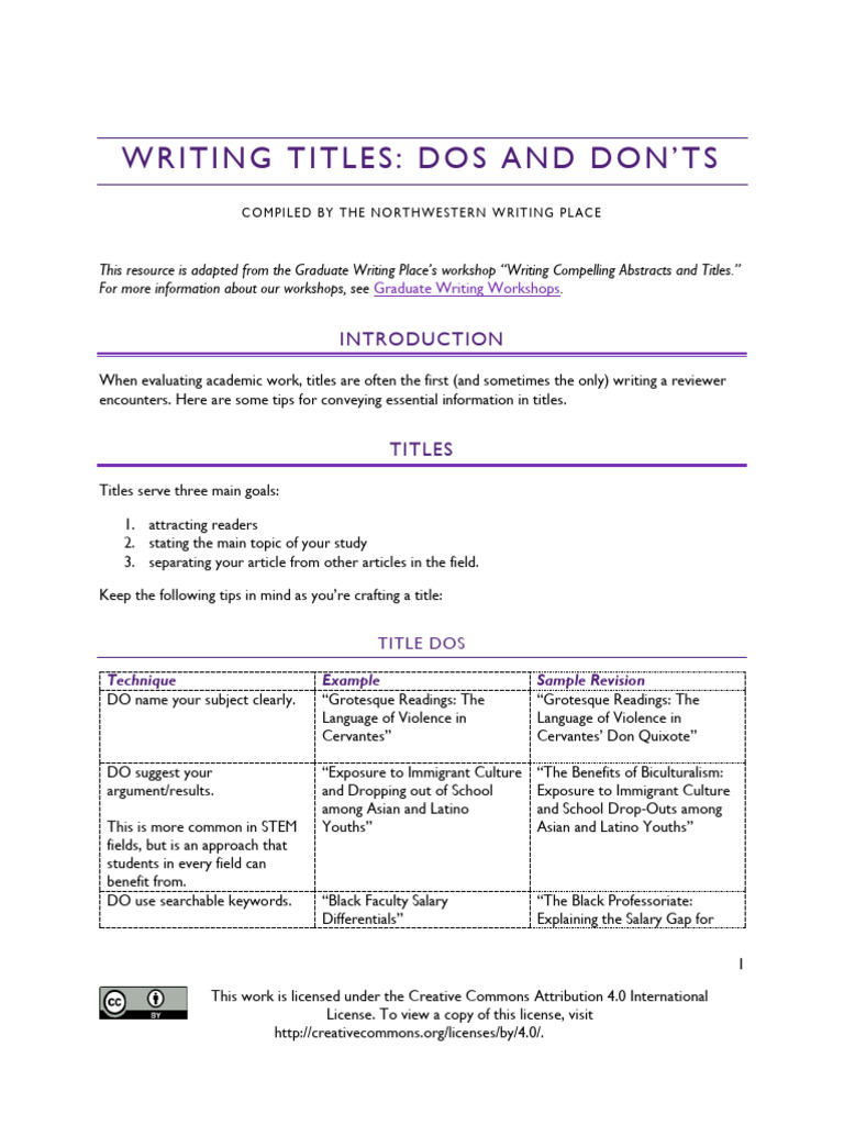 Effective Title Writing Tips | PDF