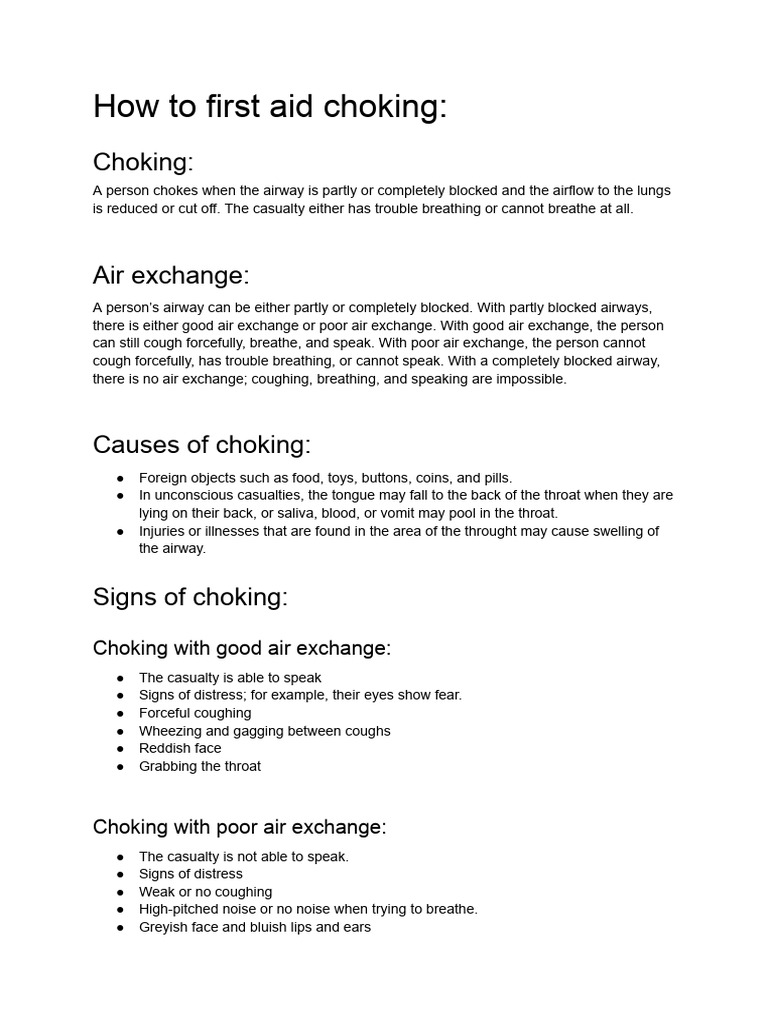 First Aid for Choking Adults | PDF | First Aid | Medical Specialties