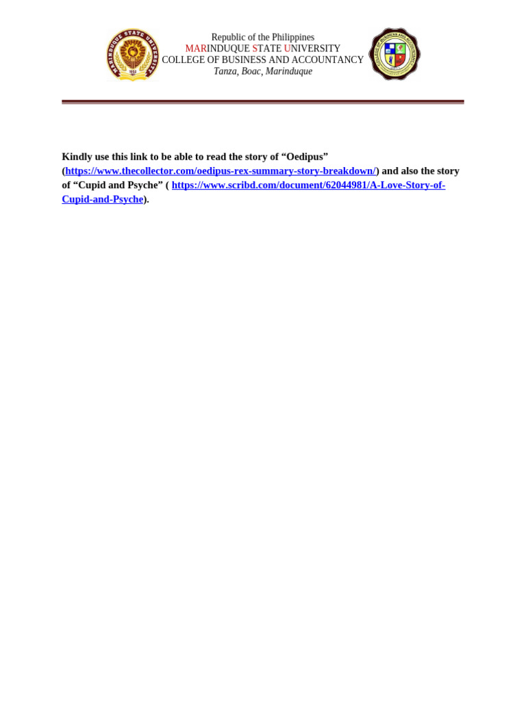 LESSON 5 OEDIPUS and Cupid and Pysche | PDF