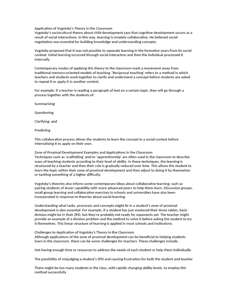 PP Mô Hình T QD Vygotsky | PDF | Psychological Theories | Behavior ...