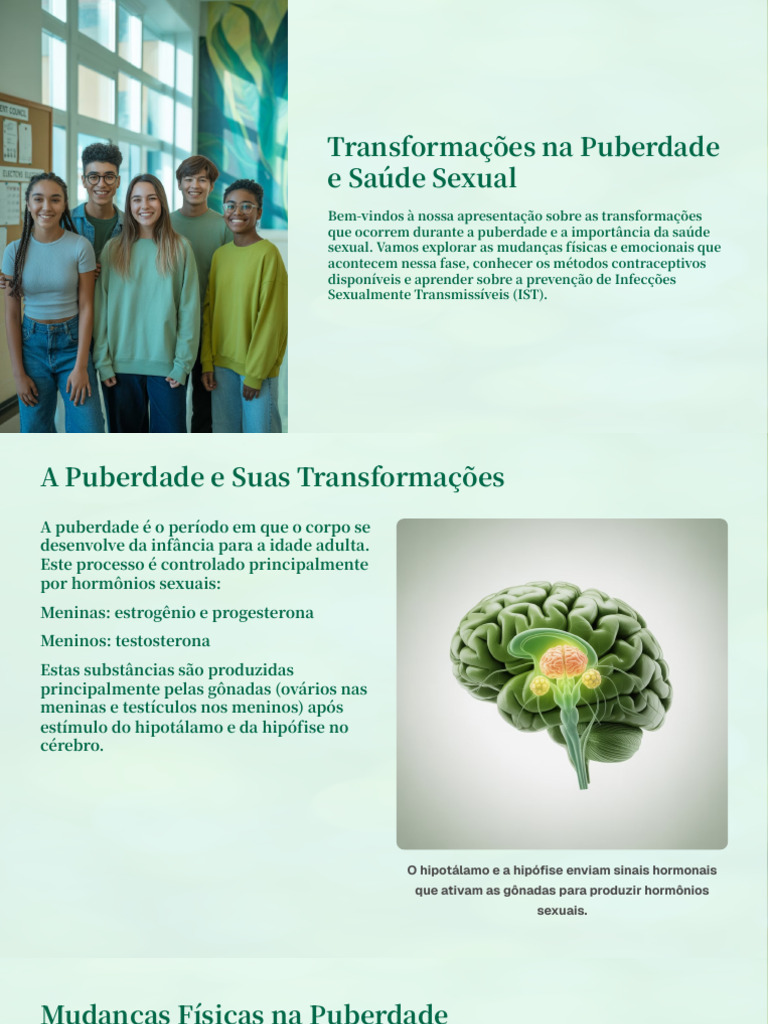 Transformacoes Na Puberdade e Saude Sexual | PDF | Puberdade | HIV/AIDS