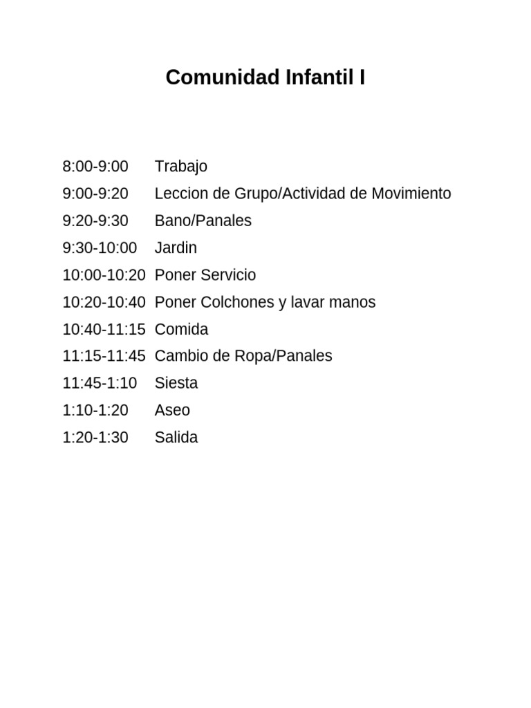 Horario Com Inf I | PDF