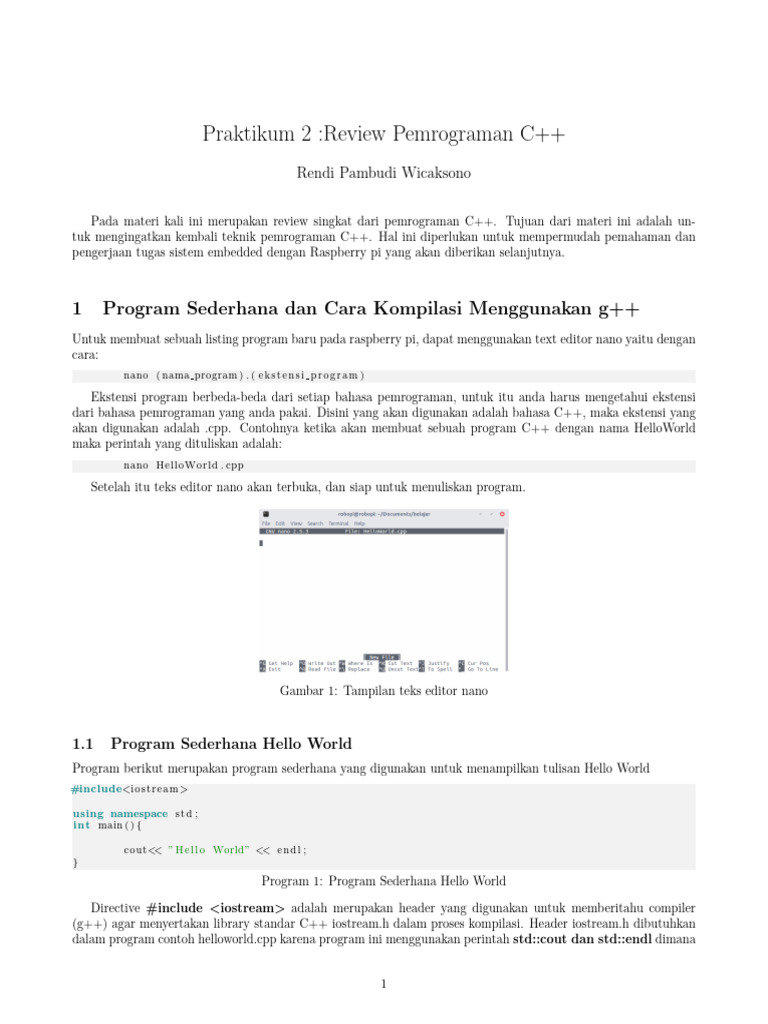 Praktikum 2 - Review CPP | PDF
