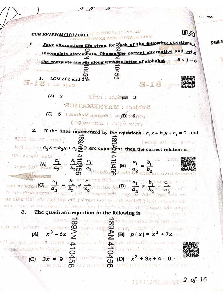 2025 Anual Paper Maths | PDF