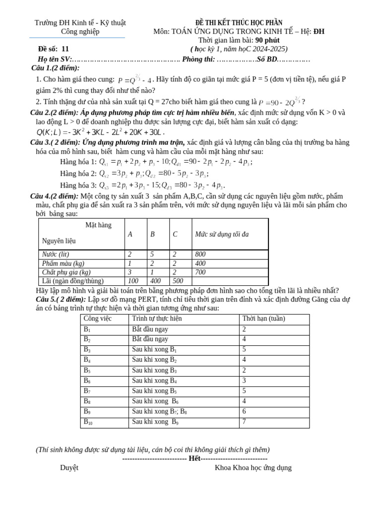 ĐỀ TUD IN KT_18.1.2025 | PDF