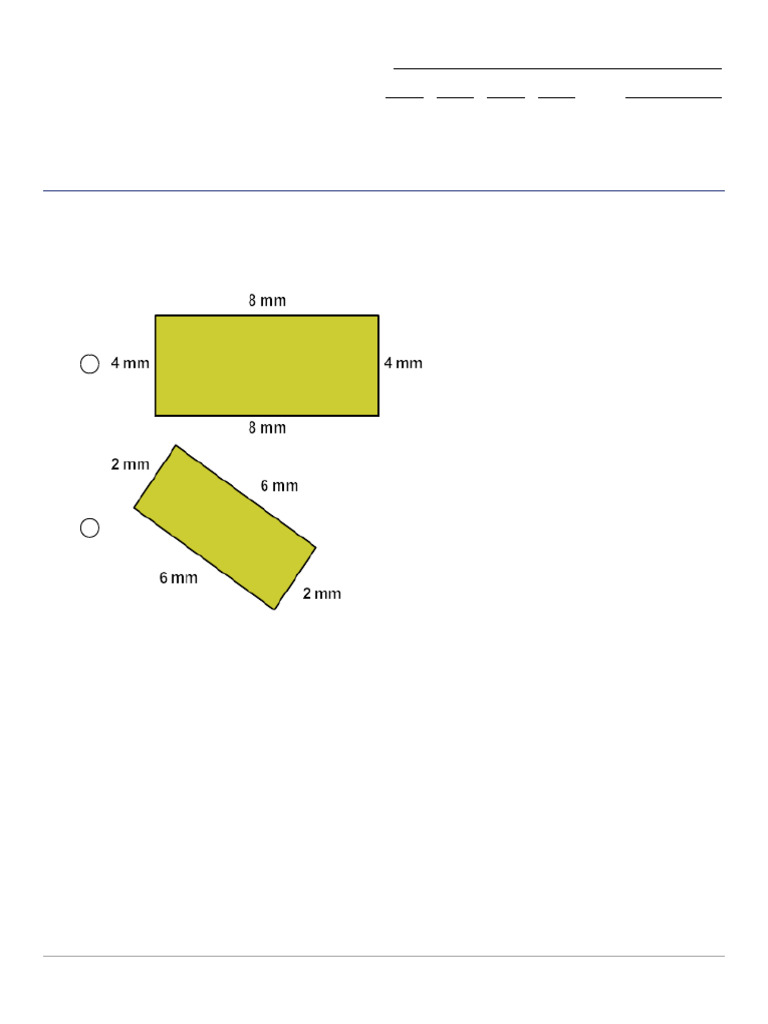 Area and Perimeter Test 2 | PDF