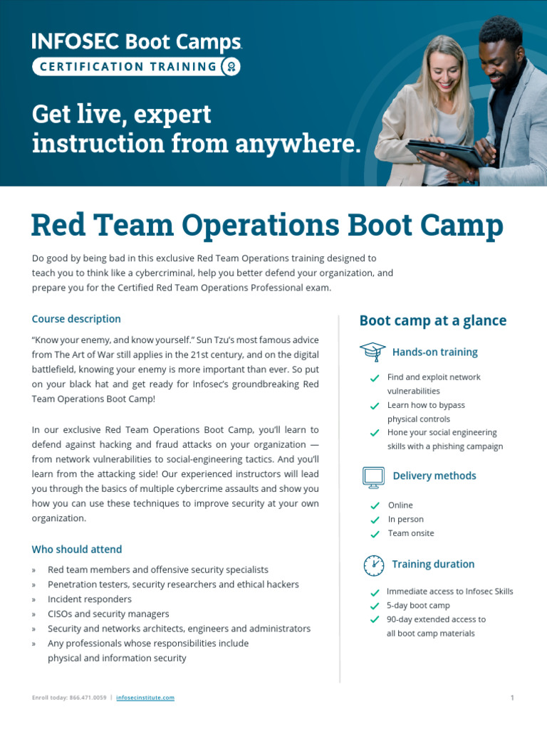 Red Team Operations Boot Camp Overview | PDF | Security | Computer Security