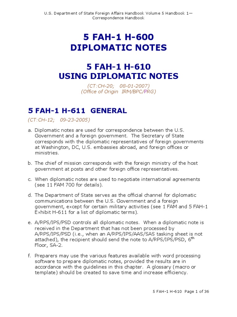 Guidelines for Diplomatic Notes | PDF | Diplomatic Rank | Ambassador