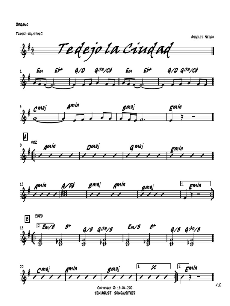 TE DEJO LA CIUDAD - Órgano | PDF