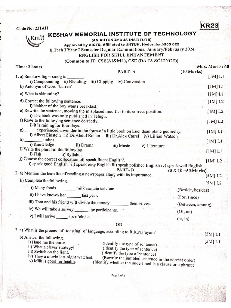 ESE PYQ Contain Previous Year Question Papers | PDF