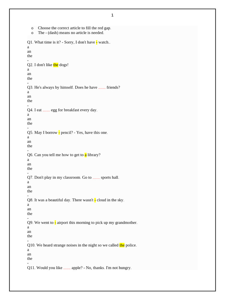 Article Selection Quiz | PDF