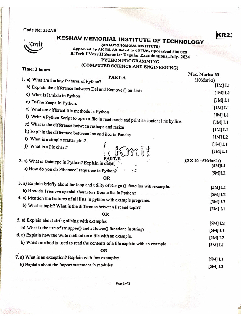 PP PYQ Previous Year Question Papers of PP | PDF