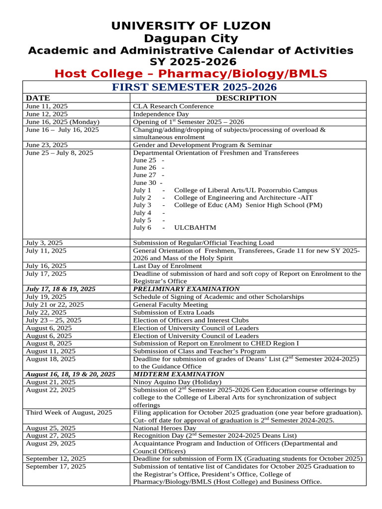 Academic and Administrative Calendar 2022 2023 Latest 1 | PDF ...