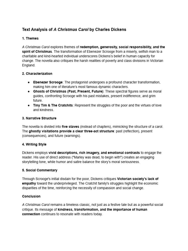 Text Analysis of a Christmas Carol by Charles Dickens | PDF