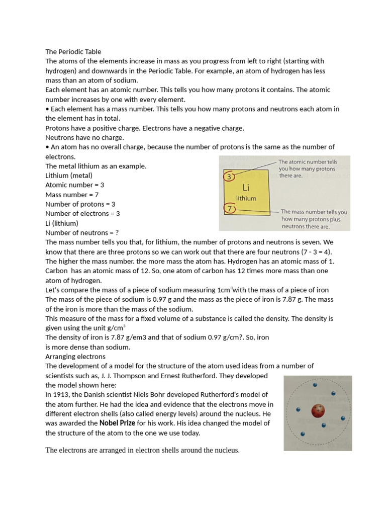 The Periodic Table Grade8 | PDF | Atoms | Chemical Elements