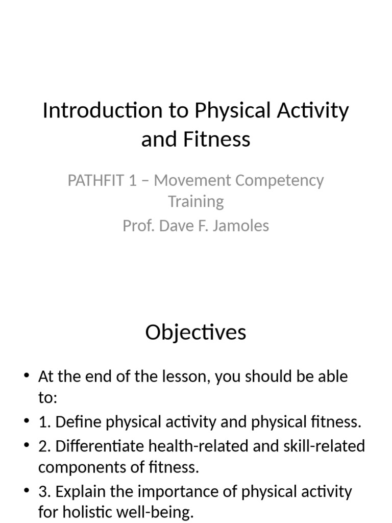 PATHFIT1 Lesson1 PhysicalActivity | PDF