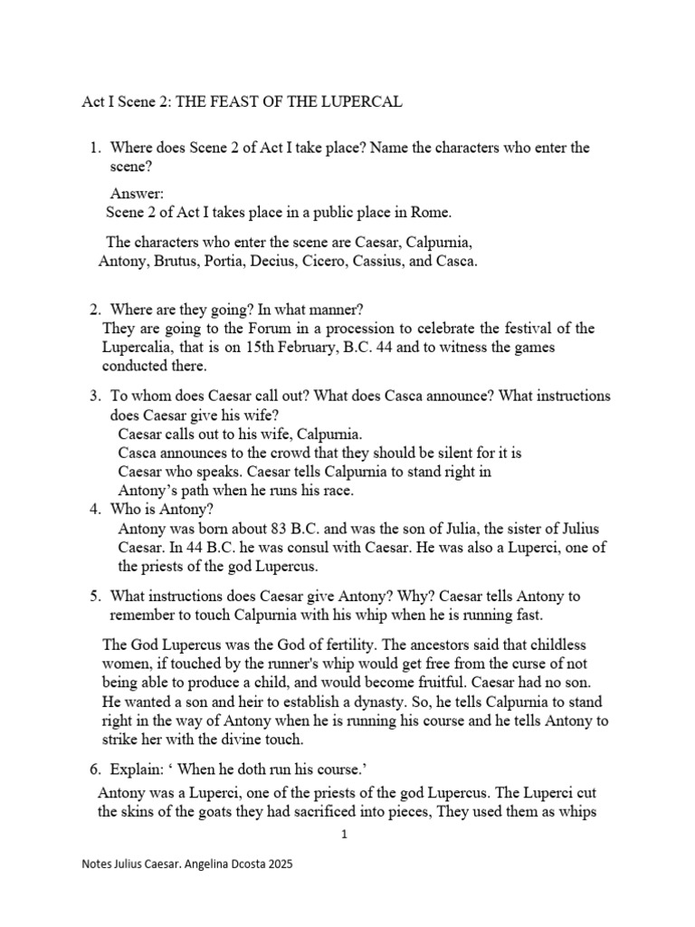 Julius Caesar Act I Scene II 2025 | PDF | Julius Caesar | Mark Antony