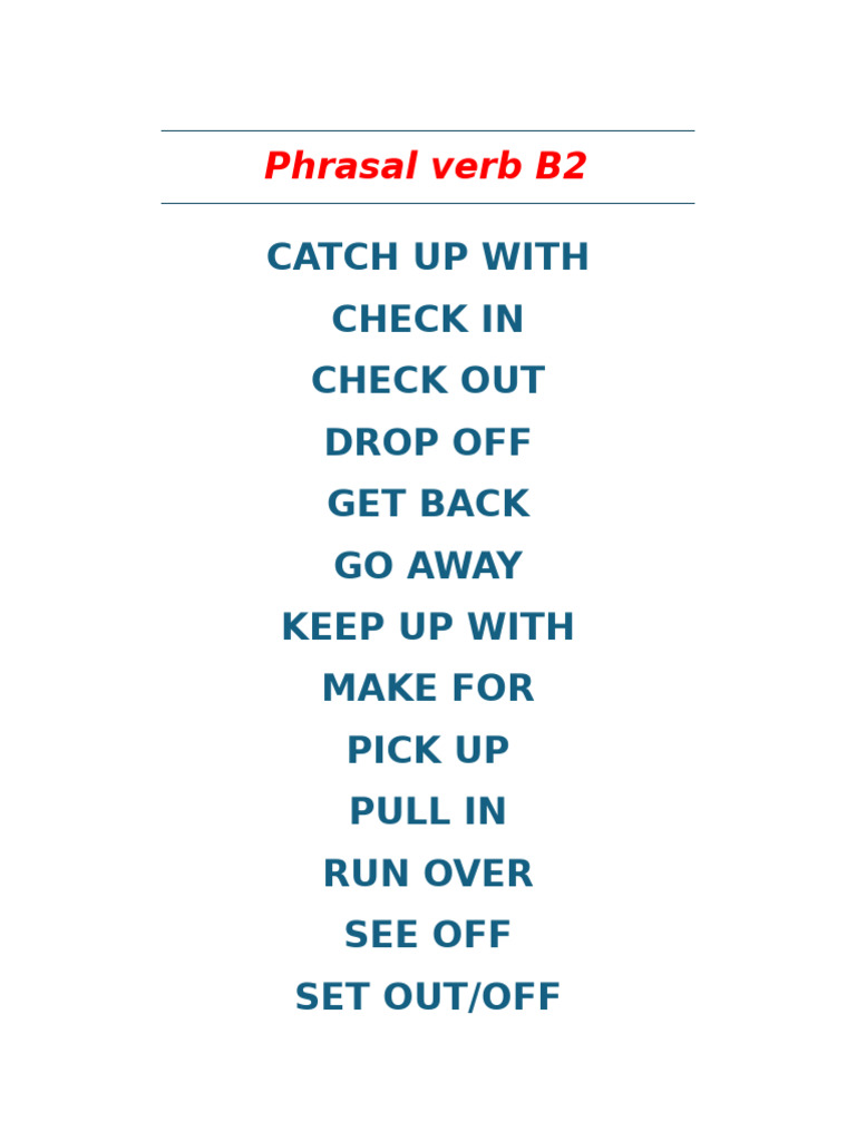 Phrasal Verb B2 | PDF