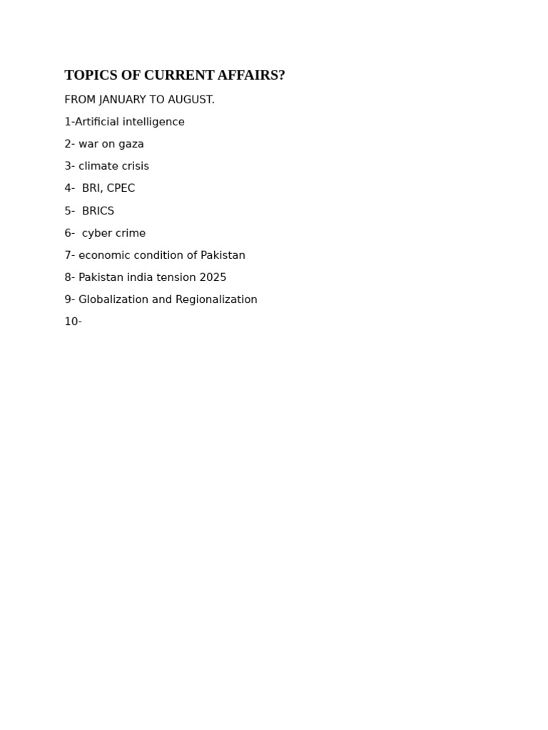Key Current Affairs Topics 2023 | PDF