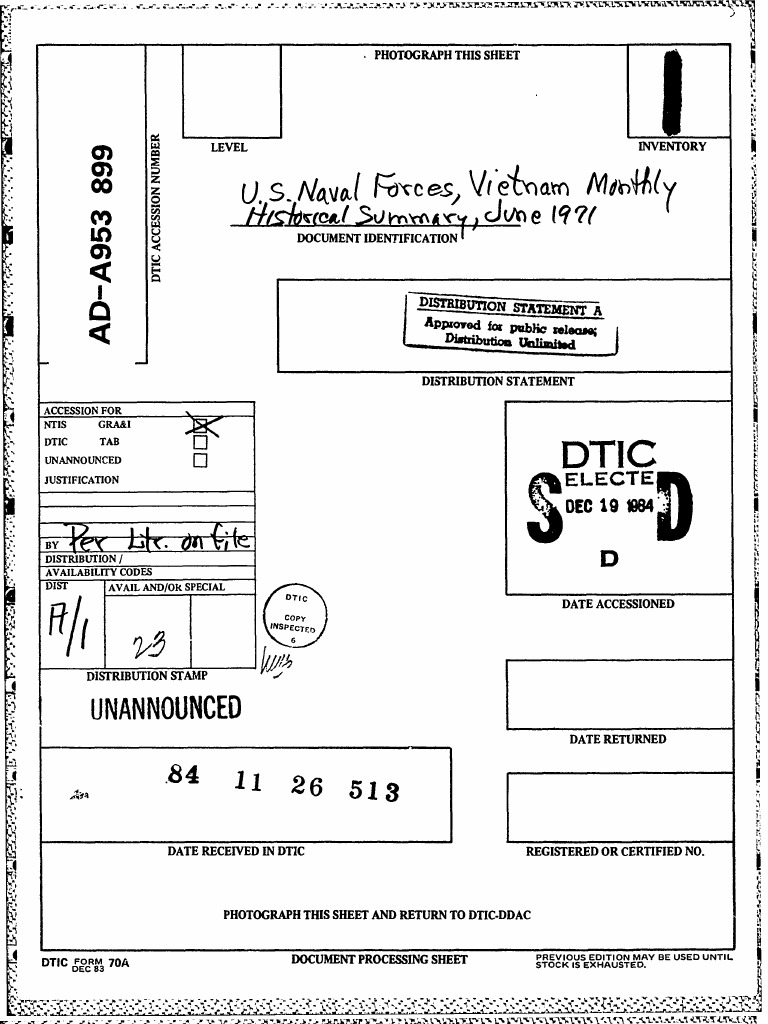 U. S. Naval Forces Vietnam Monthly Historical Summary Jun 1971 | PDF ...