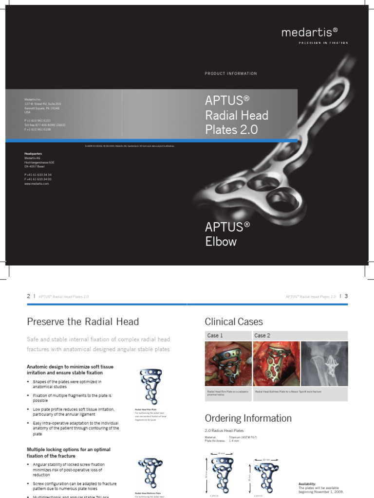 Medatis Radial Head Plate 1 | PDF | Musculoskeletal System | Skeletal System