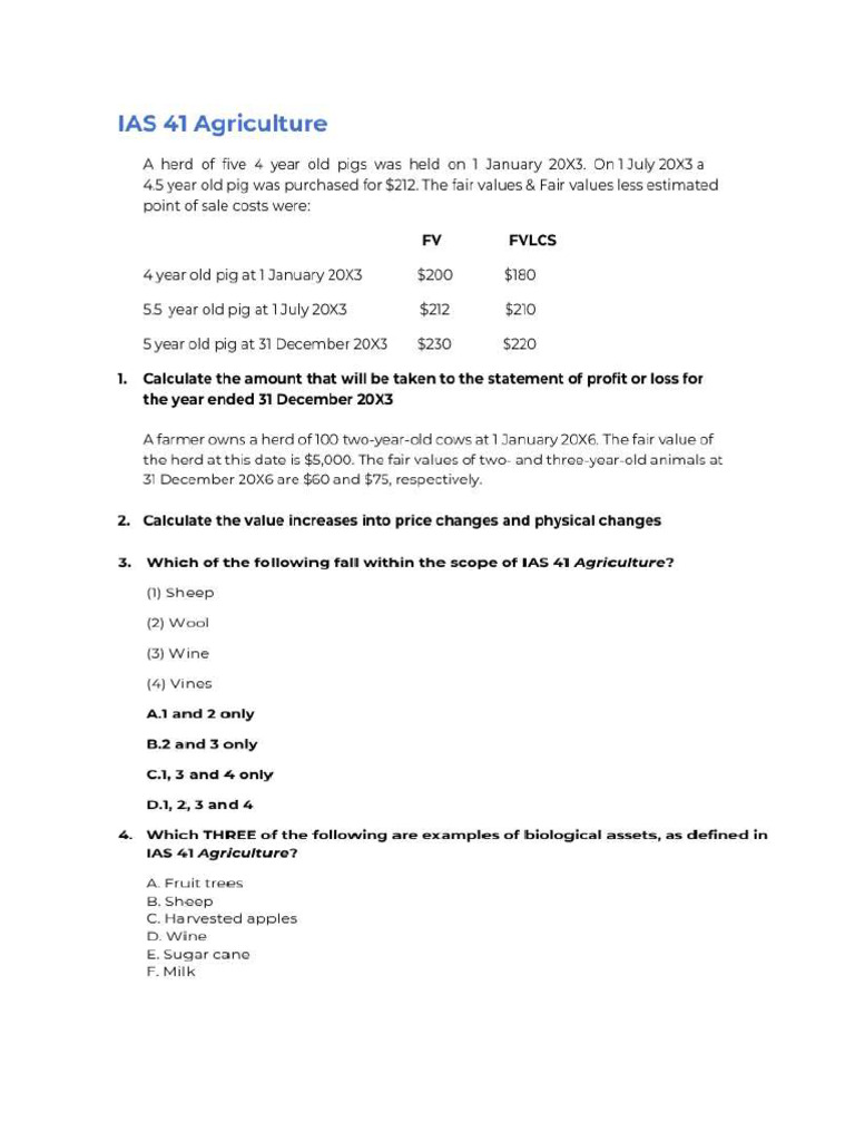 IAS 41 Assignment | PDF