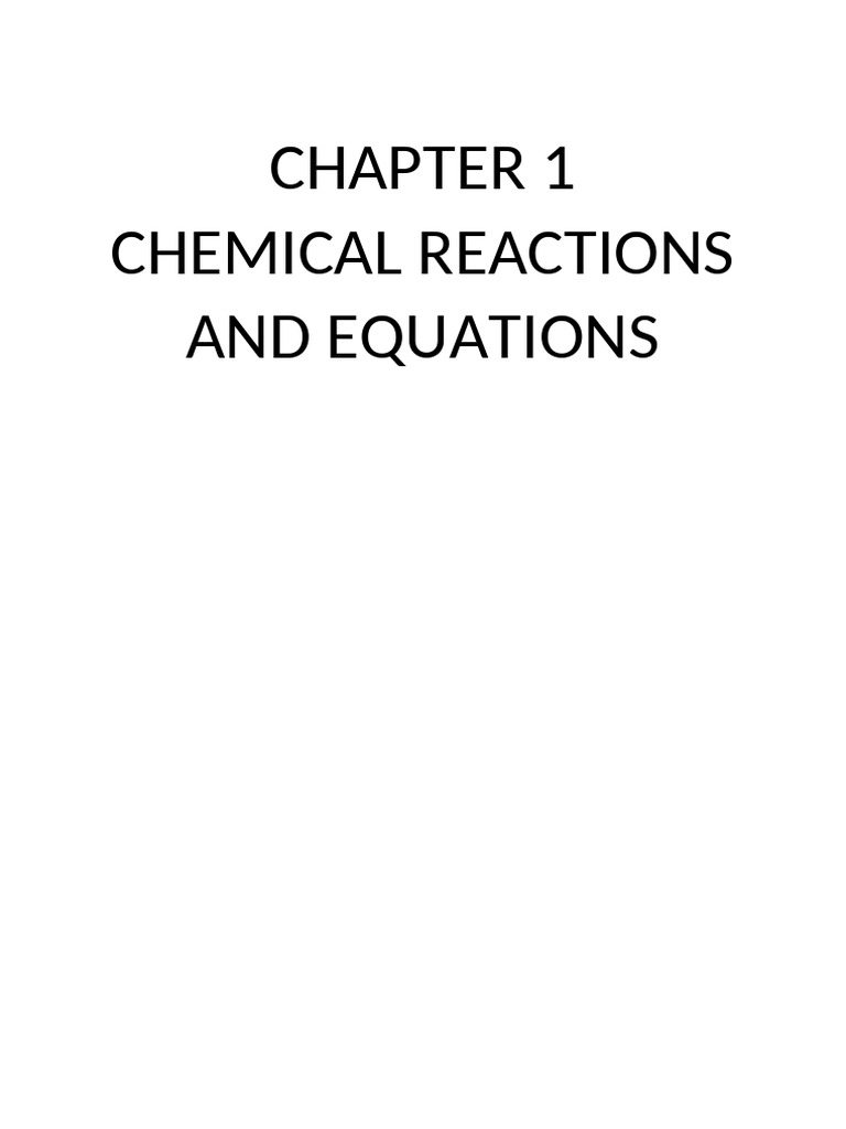 10A Common Notes Chapter 1 | PDF | Chemical Reactions | Redox
