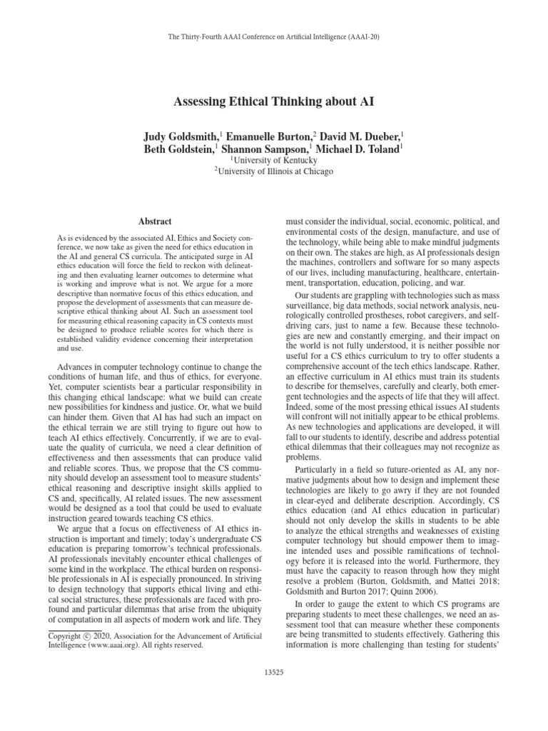 Assessing AI Ethics Education Effectiveness | PDF | Artificial ...