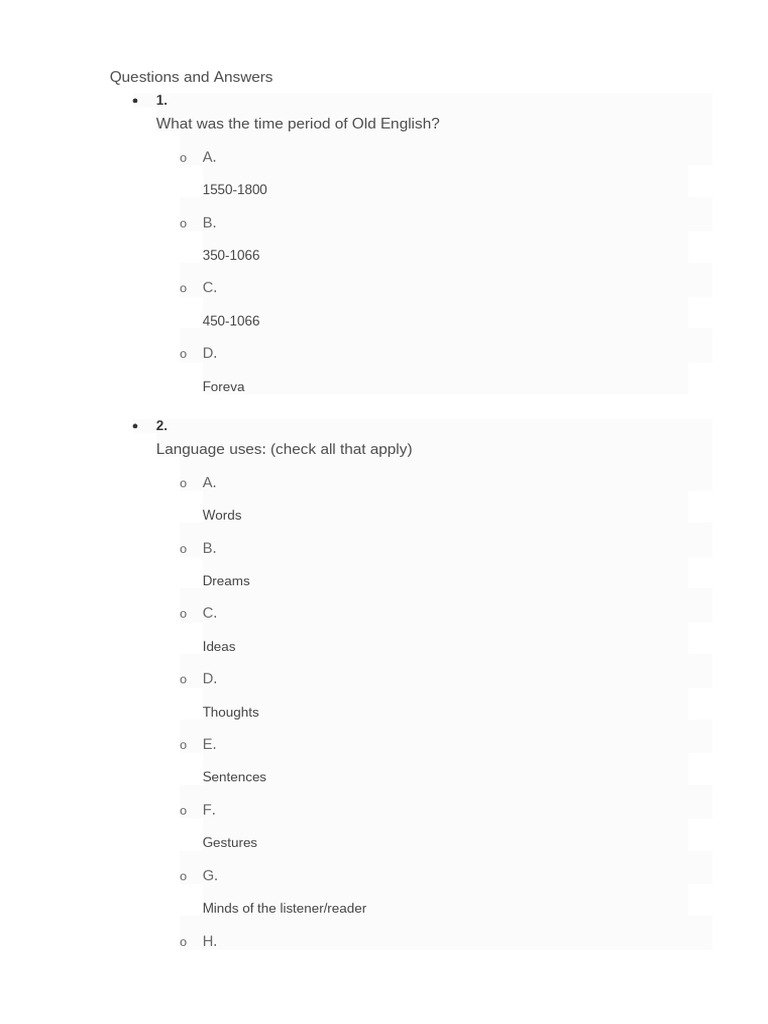 Questions and Answers | PDF