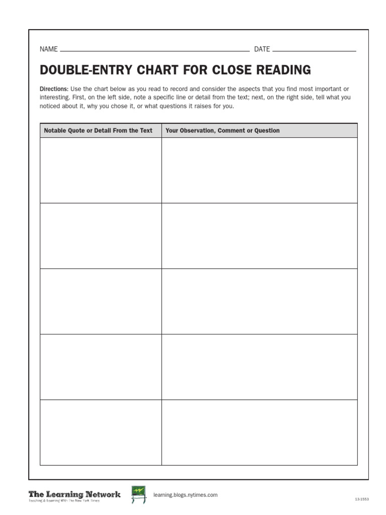 Double-Entry Chart for Analysis | PDF