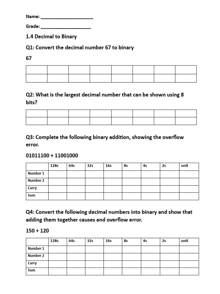 1.4 Decimal To Binar (Test Page 21) | PDF