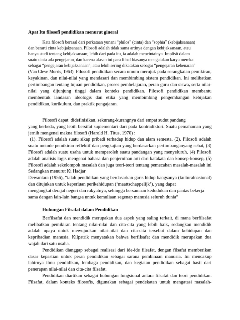 Apa Itu Filosofi Pendidikan | PDF