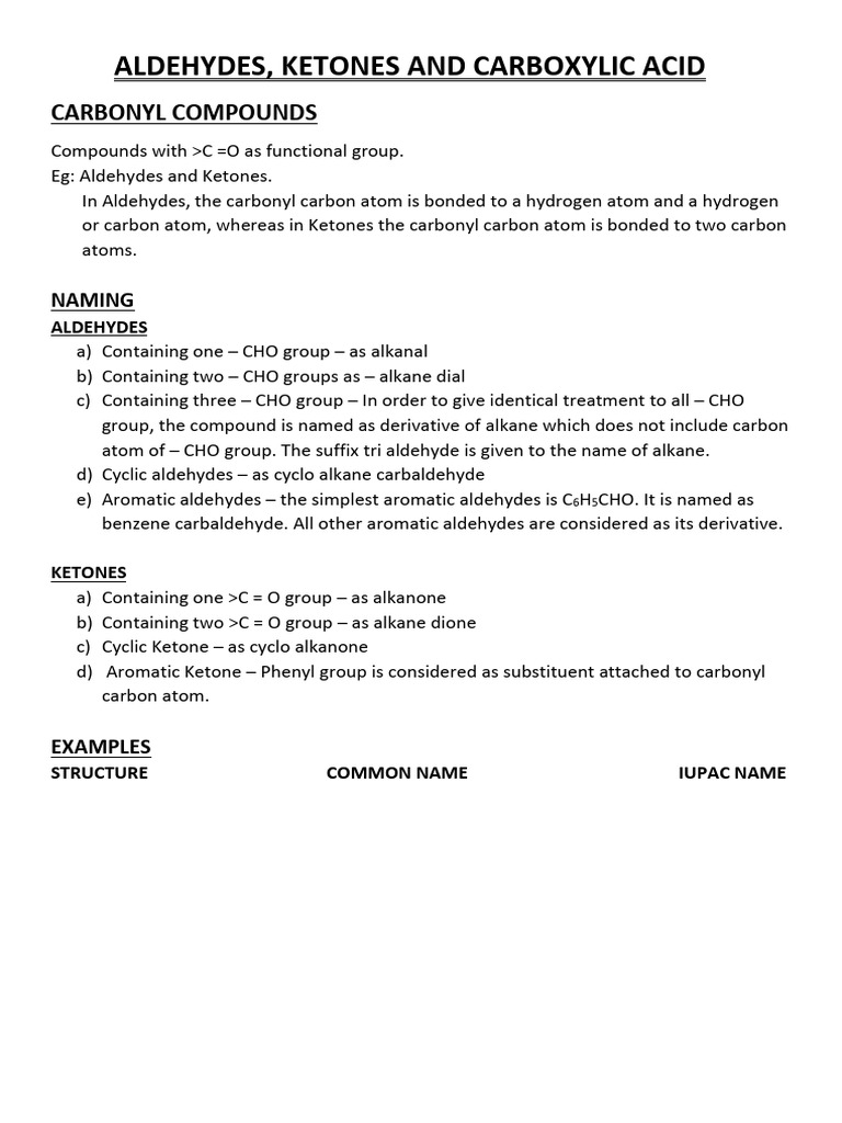 Carbonyl Compounds: Aldehydes & Ketones | PDF | Aldehyde | Ketone