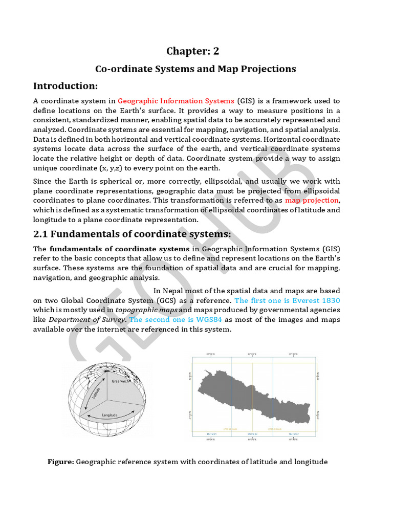 Coordinate Systems and Map Projections | PDF | Latitude | Longitude