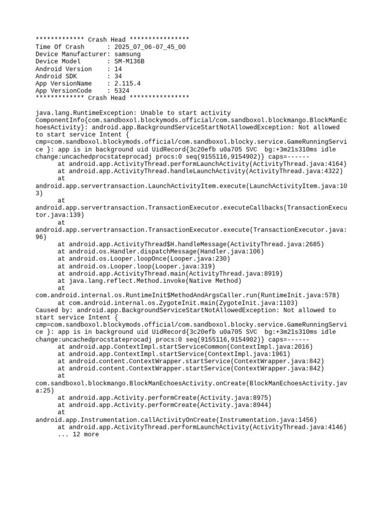 Mod Menu Crash 2025 07 06-07 45 00 | PDF | Android (Operating System ...