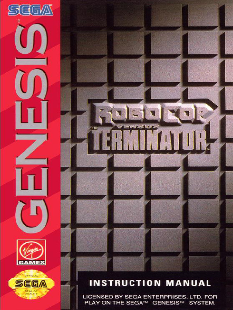 RoboCop Vs Terminator - Genesis - Manual | PDF