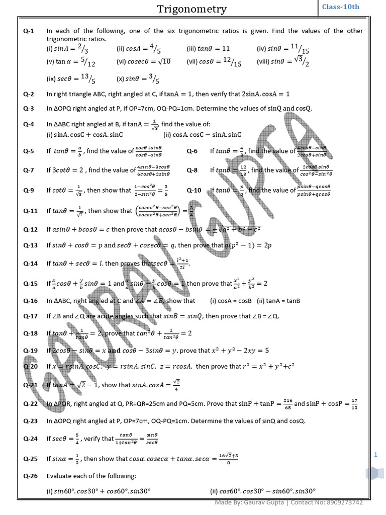 Trigonometry New | PDF | Trigonometry | Elementary Mathematics