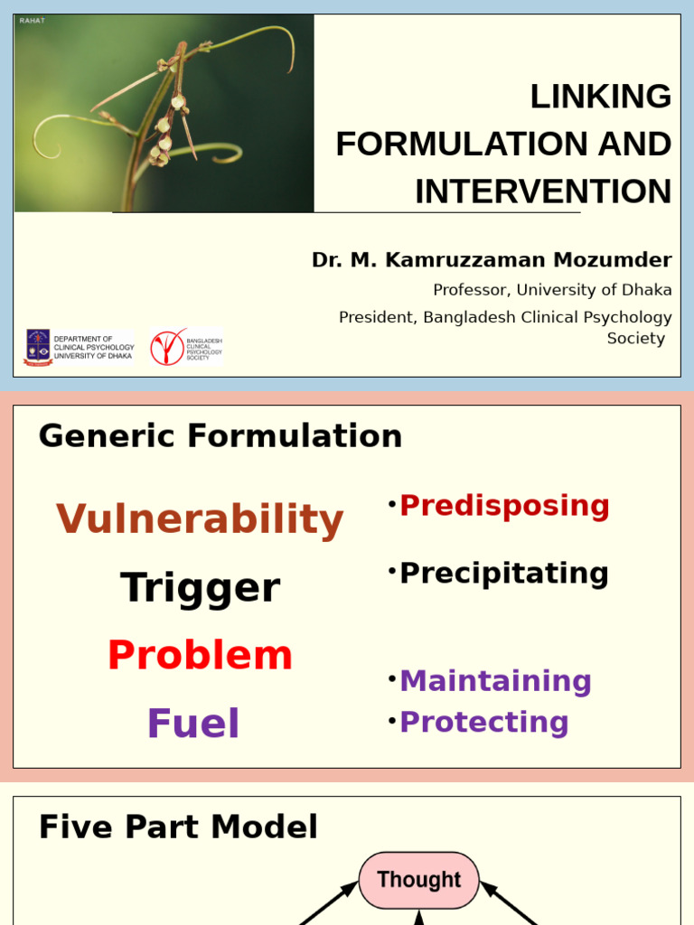 Specific Formulation Model 2023 | PDF | Anxiety | Psychological Trauma