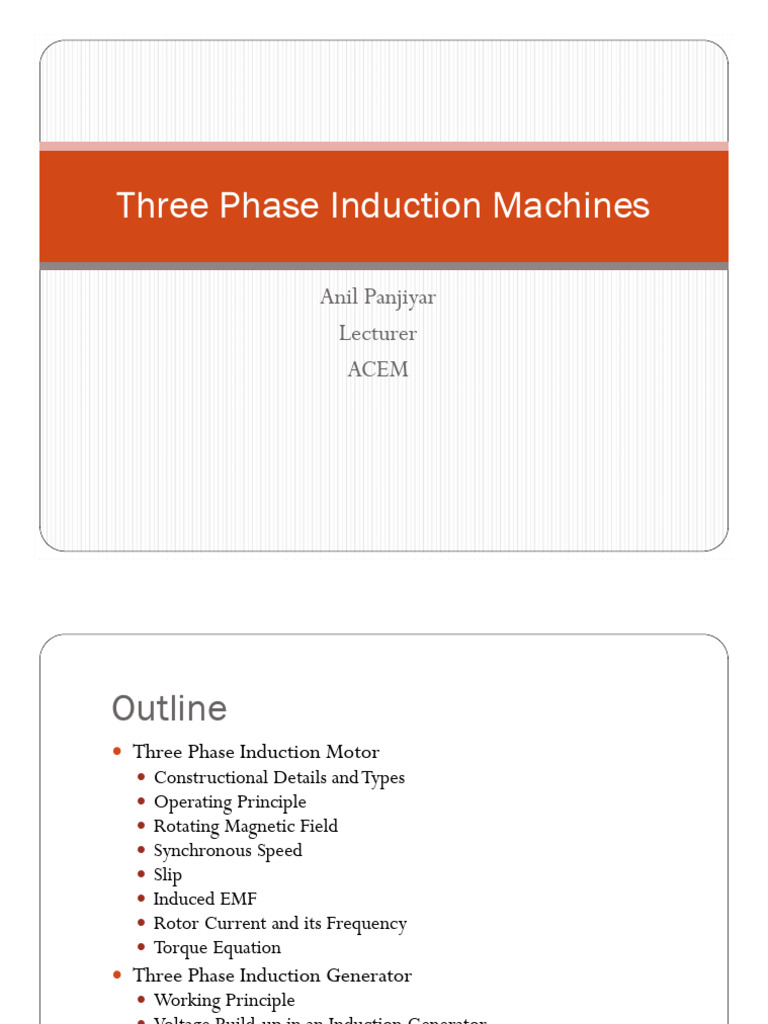 Three Phase Induction Machines | PDF | Electric Motor | Electromagnetic Induction