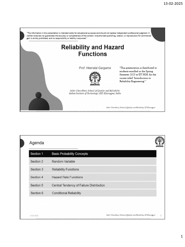 Module 3 - Re20001 - Hazard Rate Functions | PDF