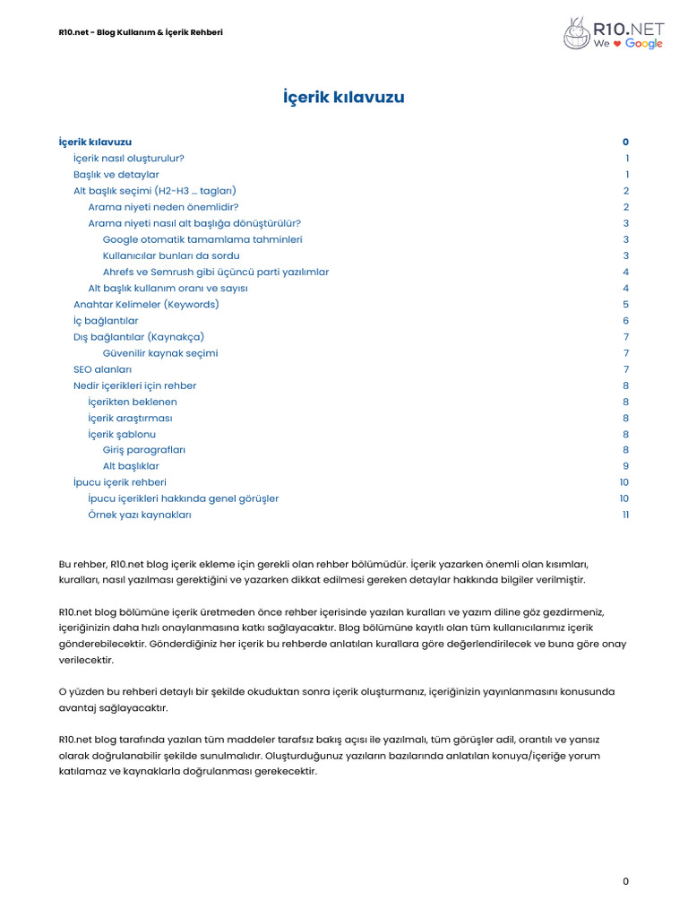 Icerik Olusturma Rehberi | PDF