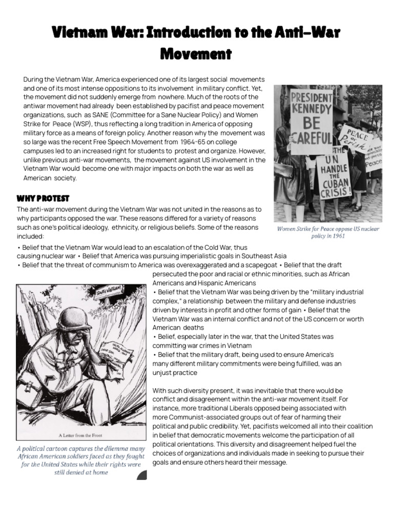 Intro To The Anti-War Movement | PDF | Anti War Movement | Vietnam War