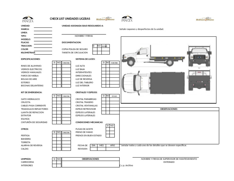 Check List F-350 | PDF | Vehículo de motor | Vehículos con tracción trasera