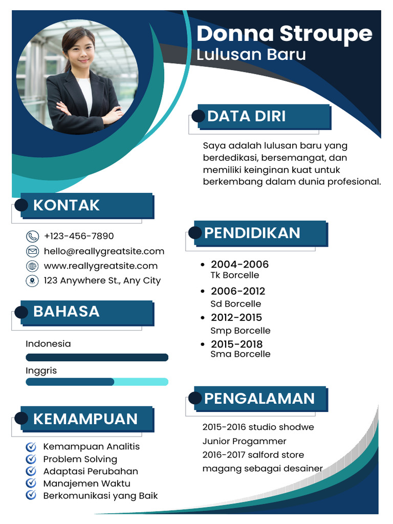 Biru Dan Putih Modern Profesional CV Resume Riwayat Hidup - 20250626 ...
