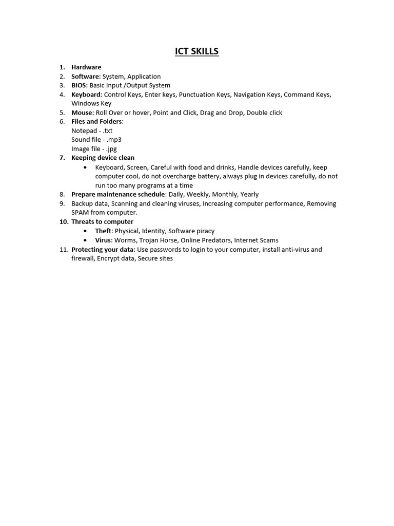 Essential ICT Skills for Device Management | PDF