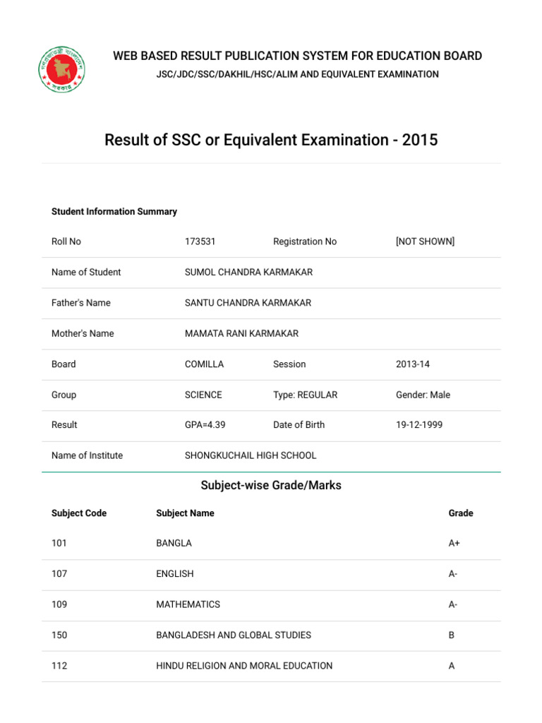 Web Based Result Publication System For Education Board | PDF