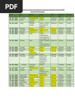 Updated CSEC Timetable 2025 | PDF