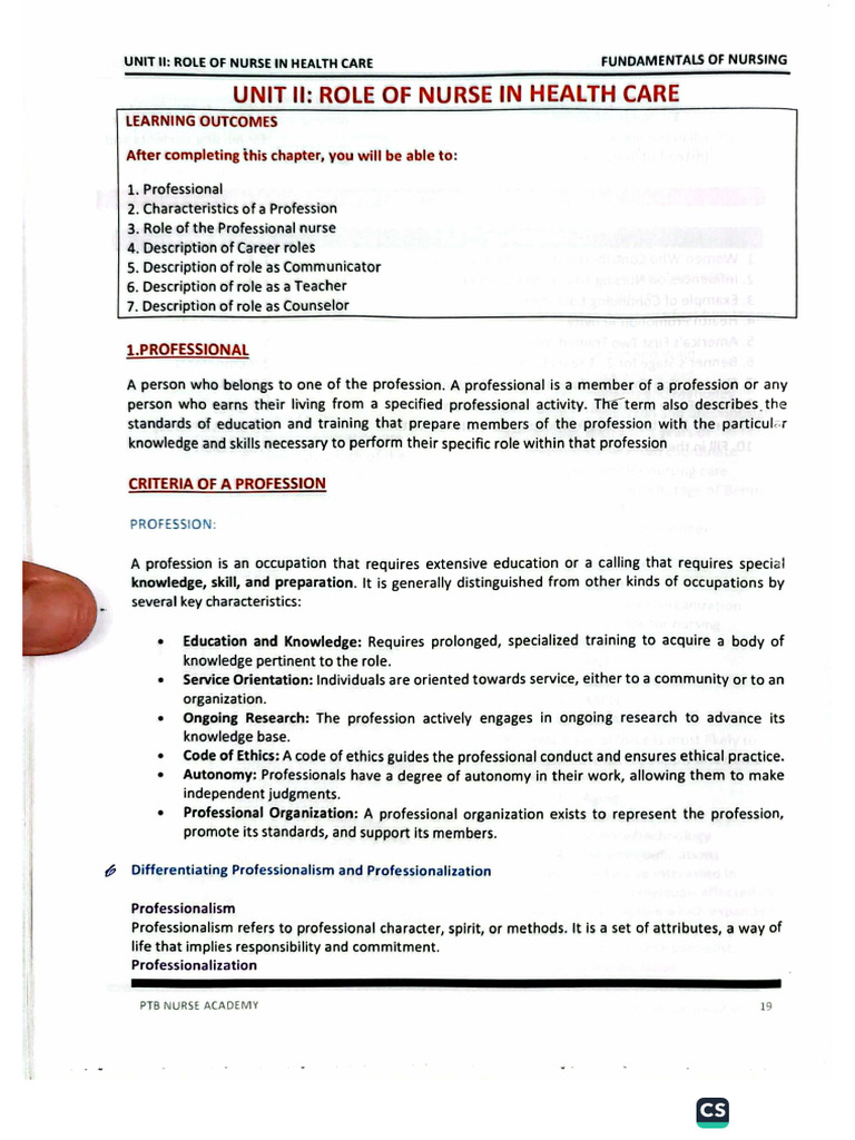 Nurse Roll in Healthcare | PDF