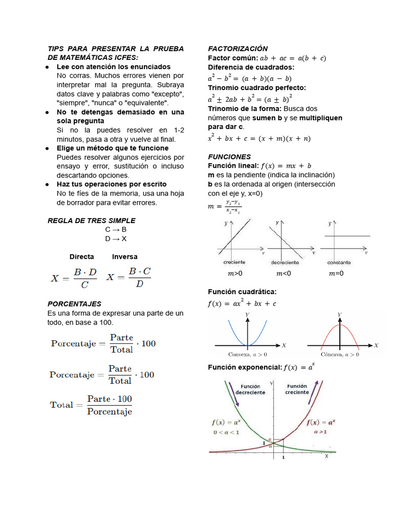 ICFES Resumen MT | PDF | Factorización | Matemáticas