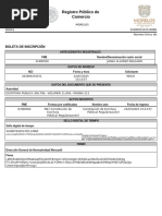Boleta de Inscripción Registro Público | PDF